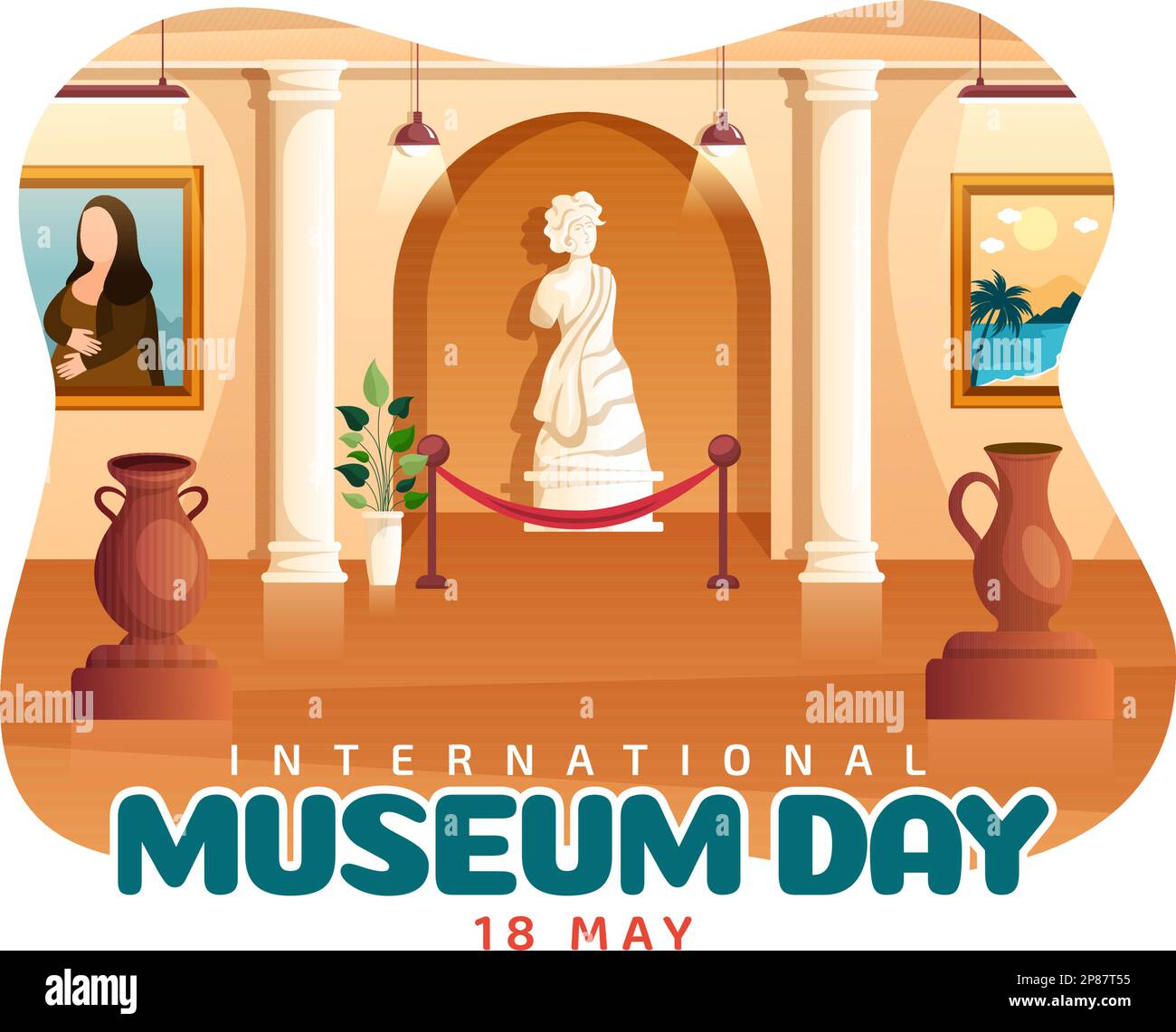 International Museum Day on May 18 Illustration with Building Gallery ...