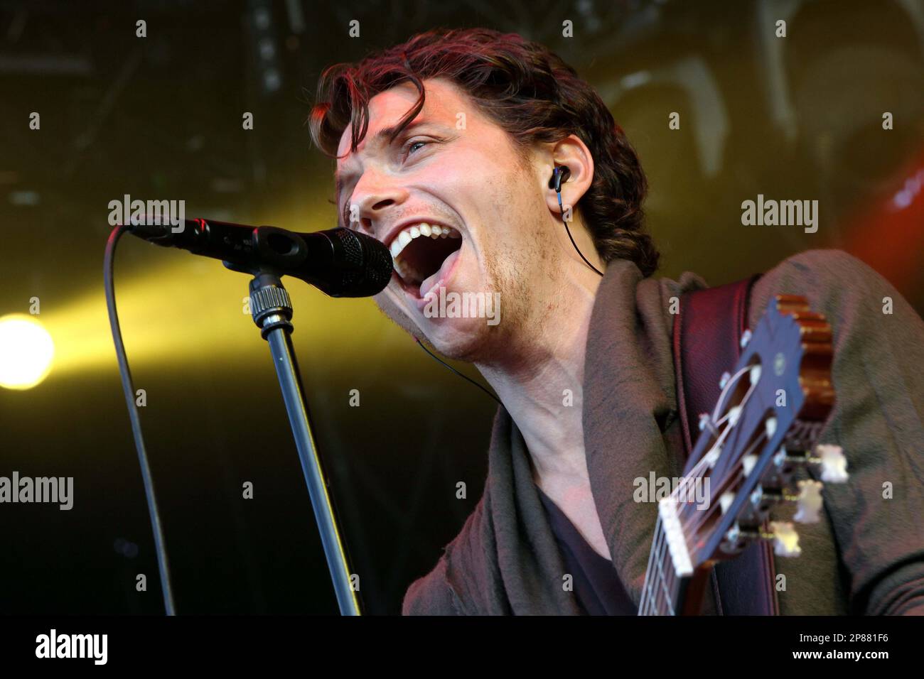 French singer Raphael performs on the main stage during the 34th Paleo ...