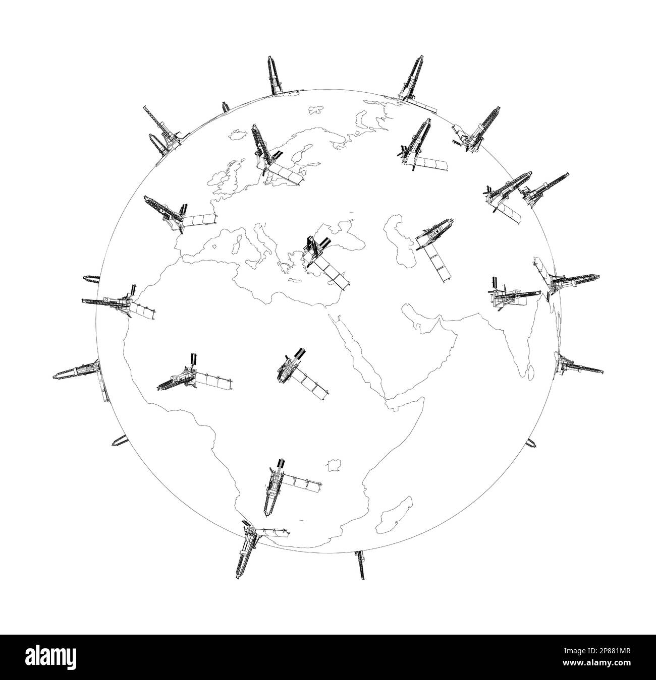Oil rigs on Earth Stock Photo - Alamy