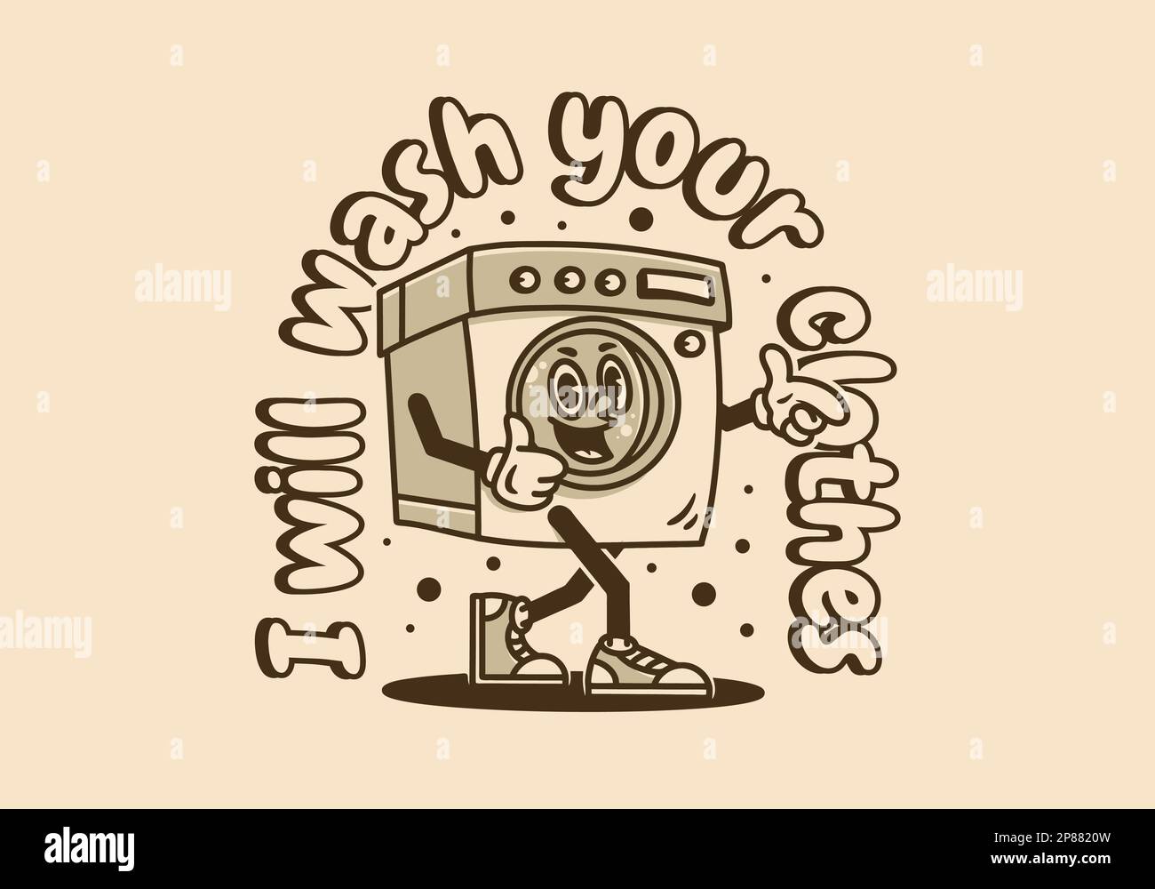 Mascot character design of a walking washing machine Stock Vector Image ...