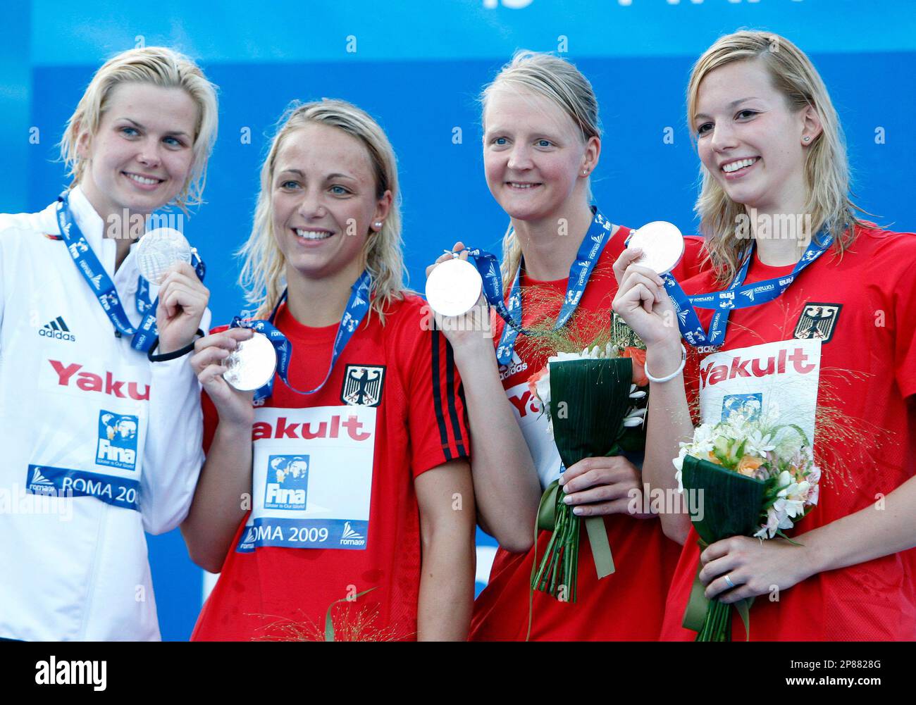 Germany's Britta Steffen, Daniela Samulski, Petra Dallmann and Daniela ...