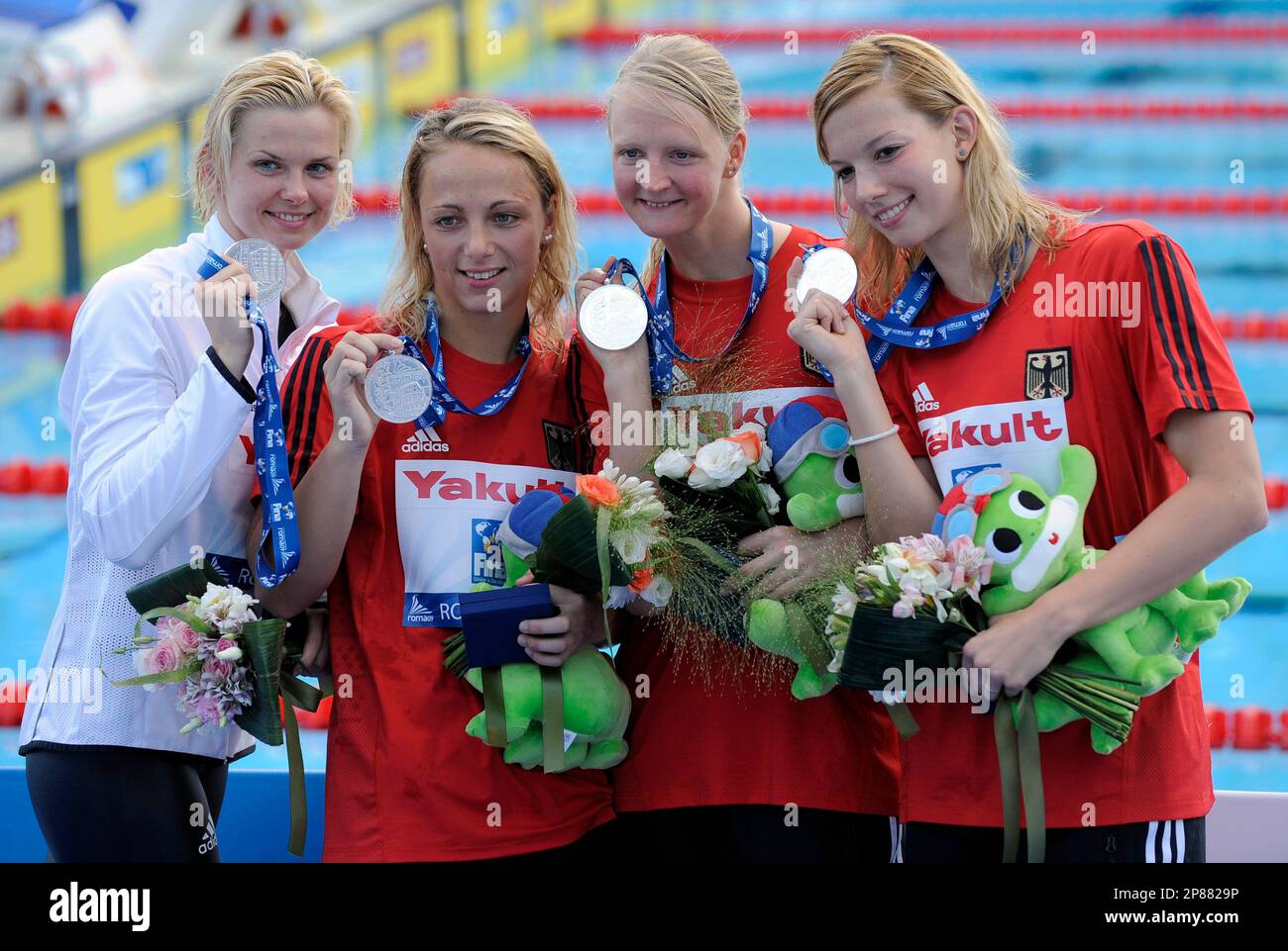 Germany's Britta Steffen, Daniela Samulski, Petra Dallmann and Daniela ...