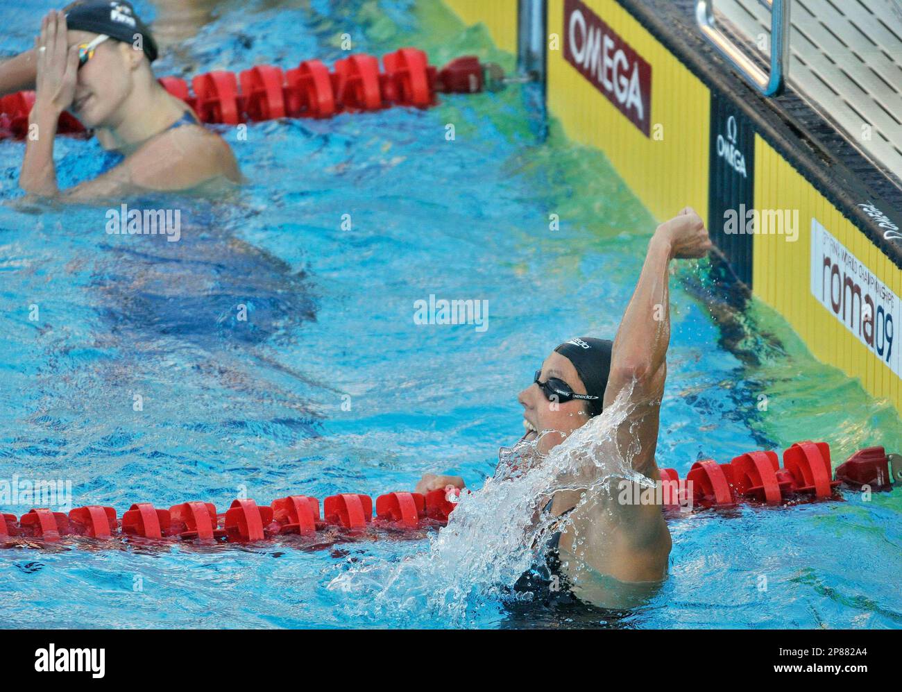 Dutch swimmer Marleen Veldhuis reacts after winning the gold medal of ...
