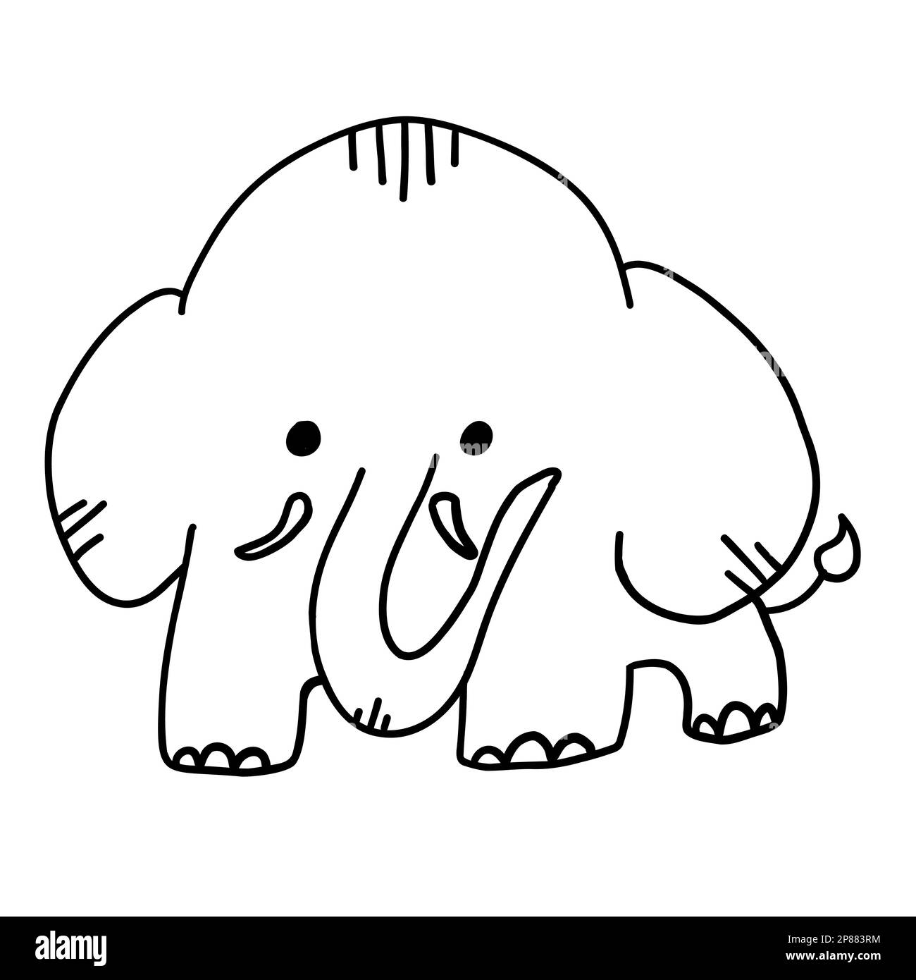 Baby Elephant Clipart Outline