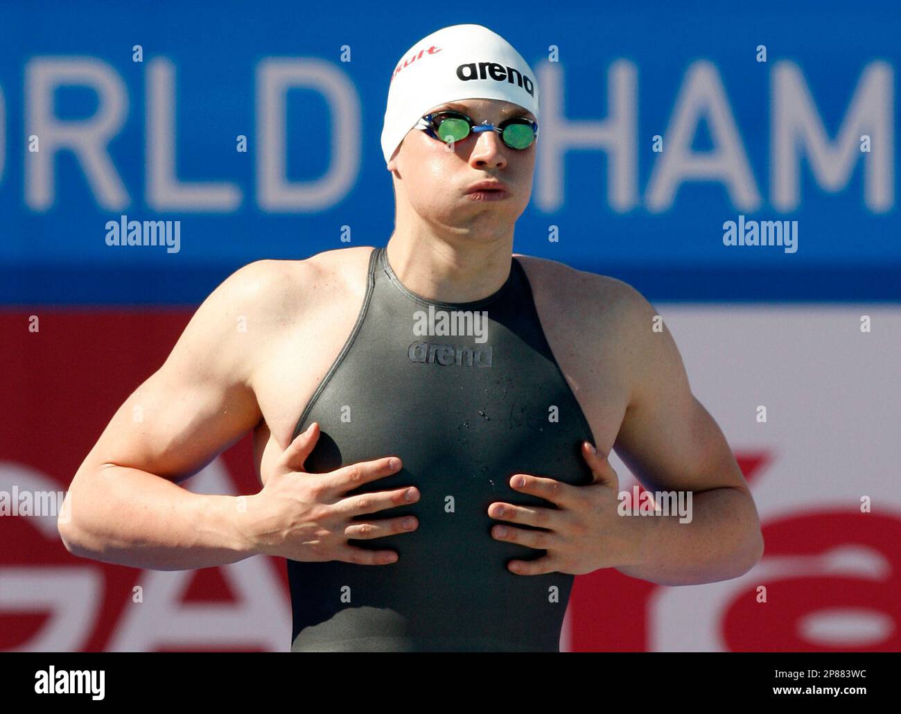 Germany's Paul Biedermann gets ready to compete in a heat of the Men's ...