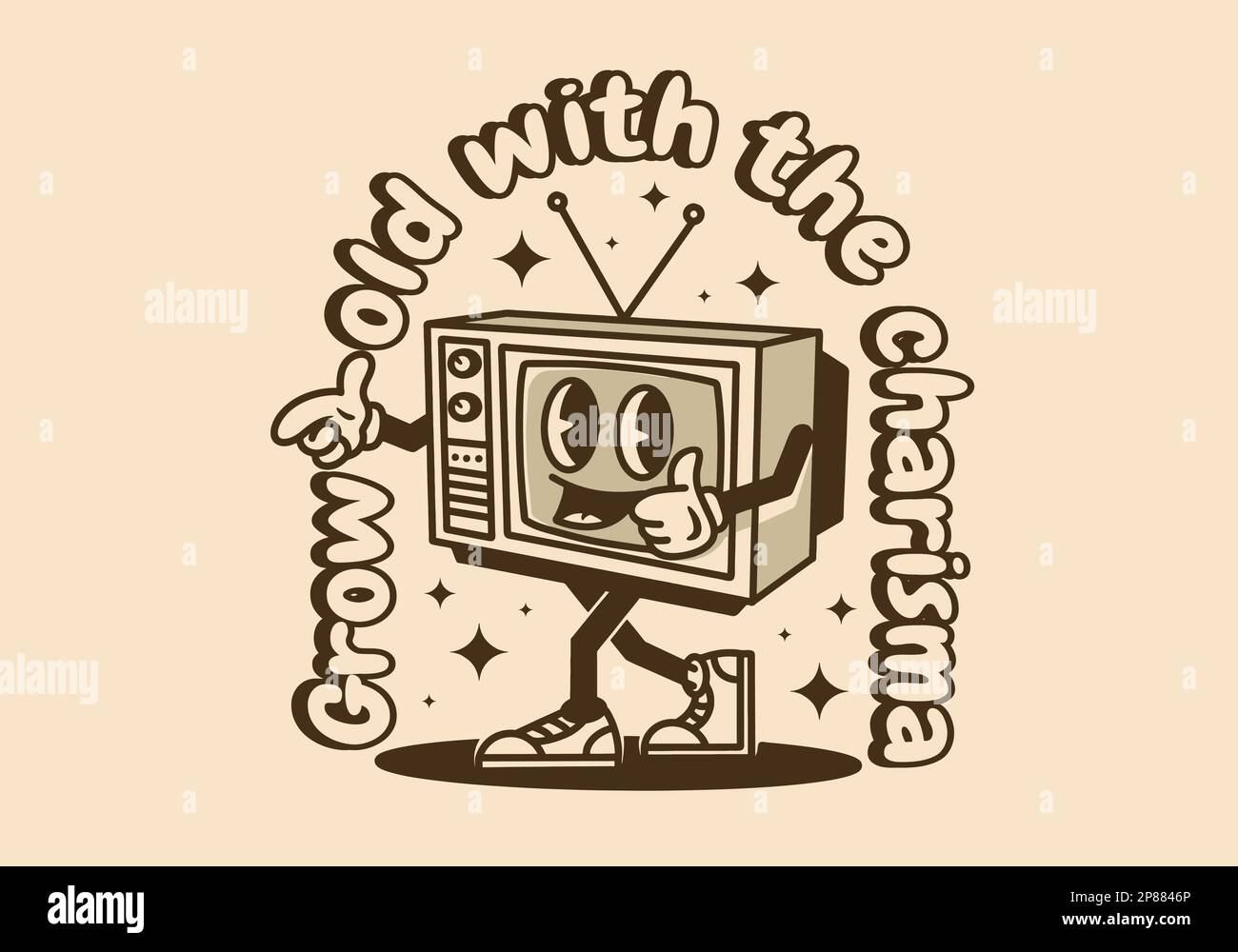 Mascot character design of an old television with happy face Stock ...