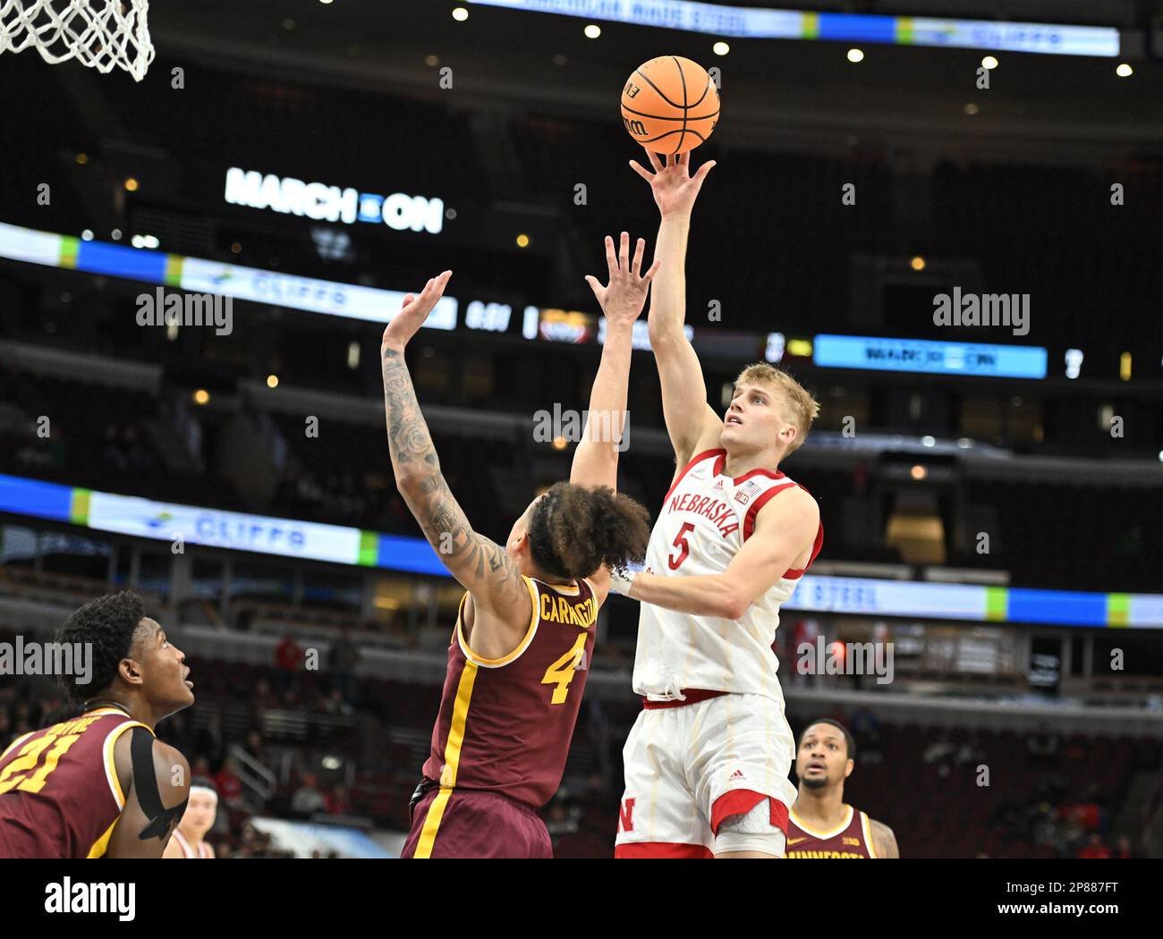 Chicago, Illinois, USA. 08th Mar, 2023. Nebraska Cornhuskers guard Sam ...