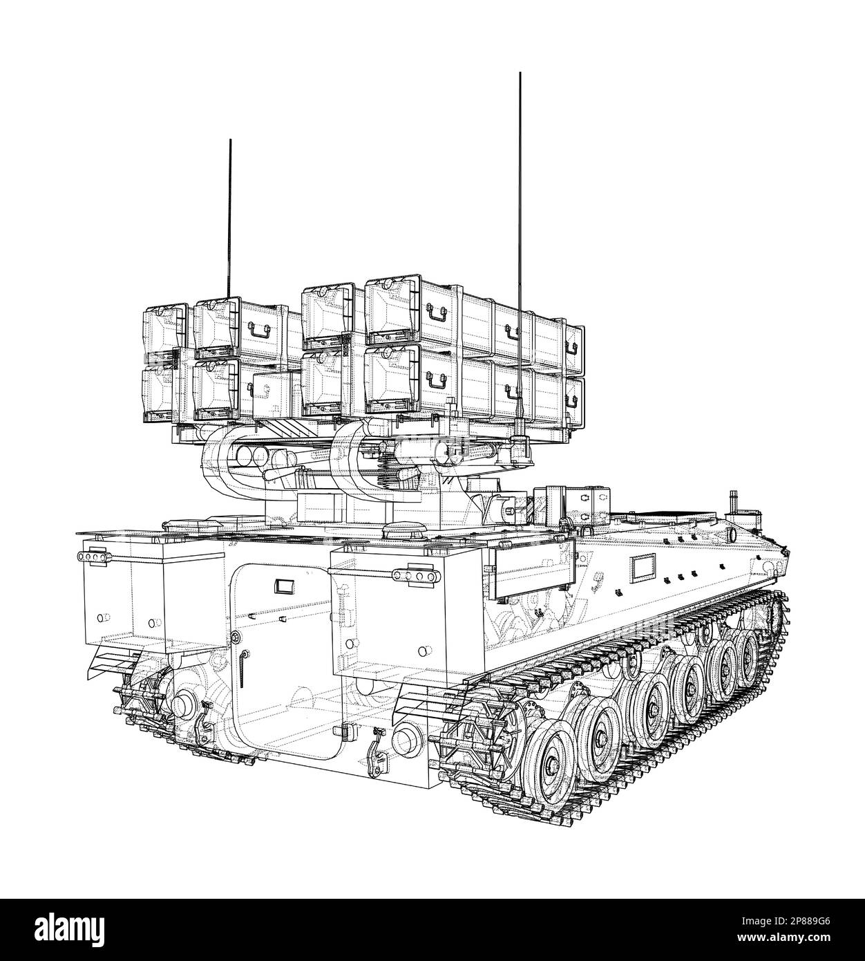 Military track missle system Stock Photo - Alamy