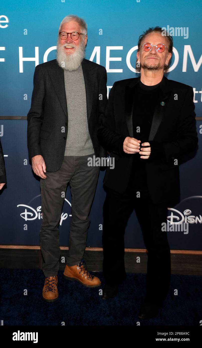 Los Angeles, United States. 08th Mar, 2023. David Letterman and Bono ...