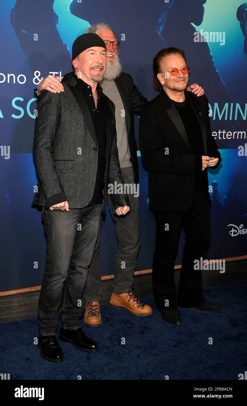 Los Angeles, United States. 08th Mar, 2023. The Edge, David Letterman ...