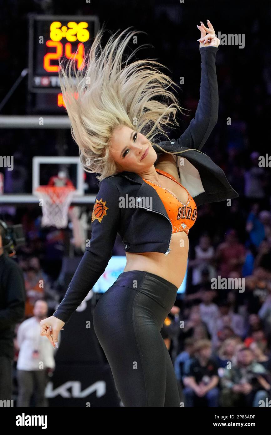 Phoenix Suns cheerleaders perform during the first half of an NBA ...