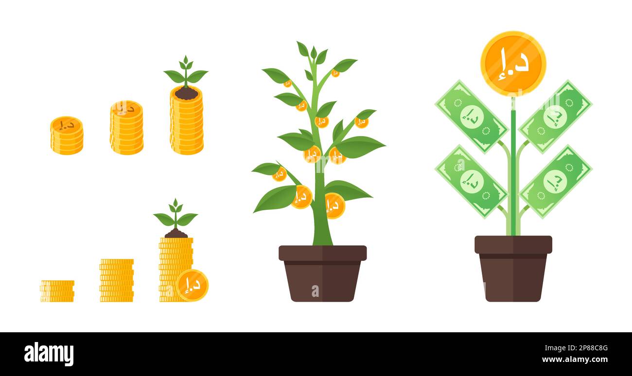 United Arab Emirates Dirham Money Tree Growing Stock Vector Image & Art ...
