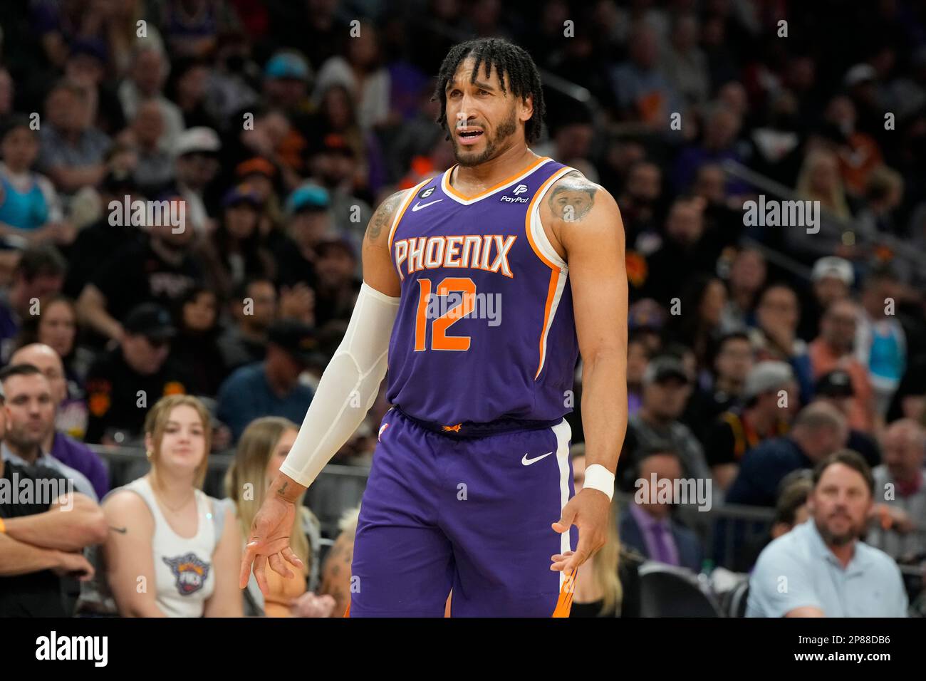 Phoenix Suns forward Ish Wainright (12) during the first half of an NBA ...