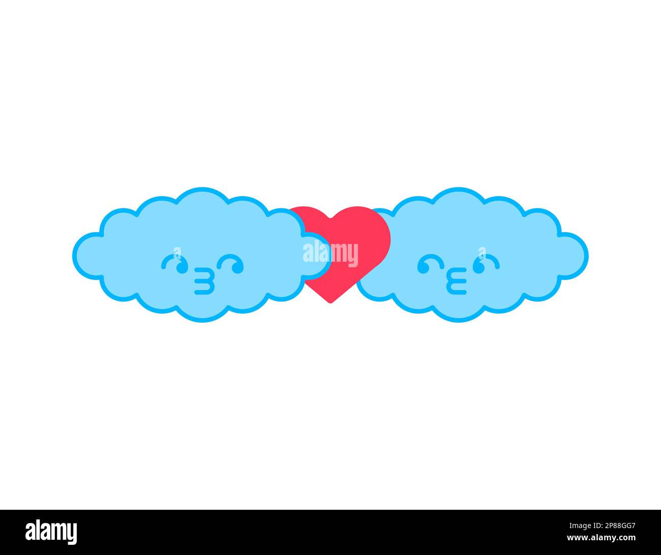 Clouds couple love. Cloud is in love. Vector illustration Stock Vector ...