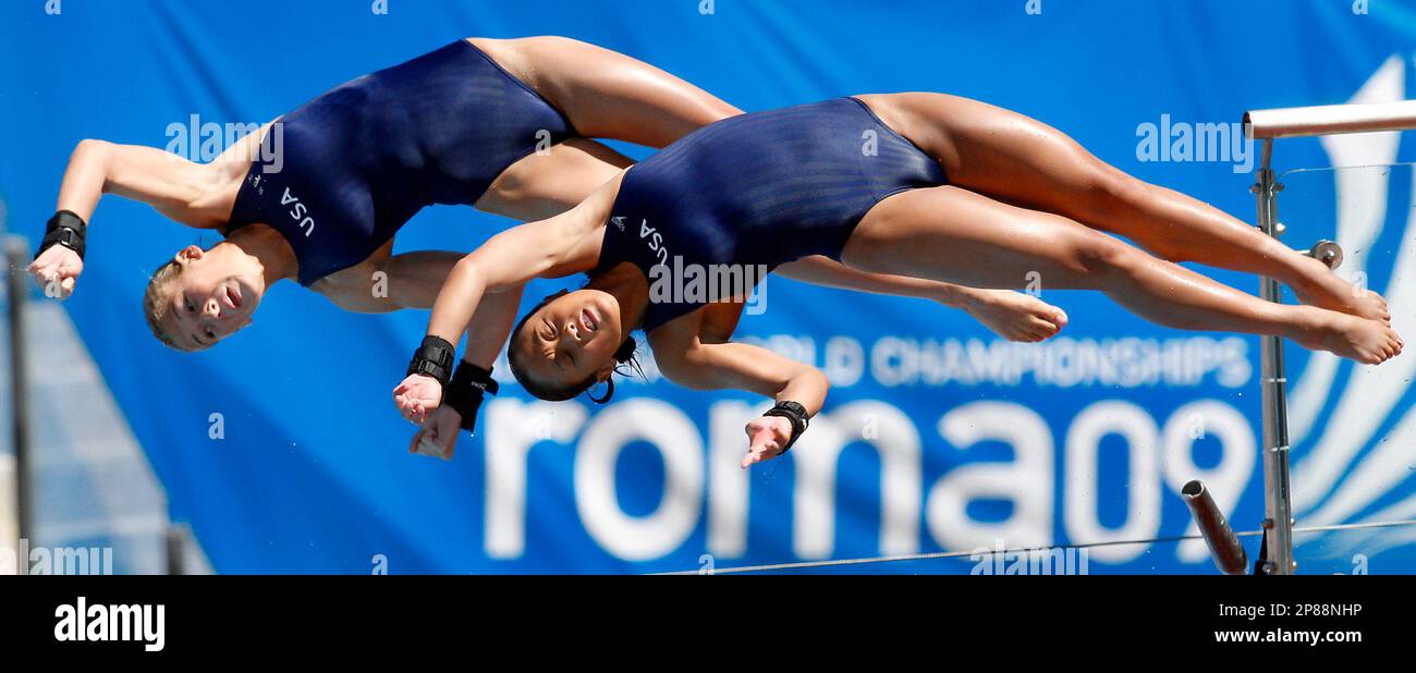 Mary Beth Dunnichay and Haley Hishimatsu of the United States perform ...