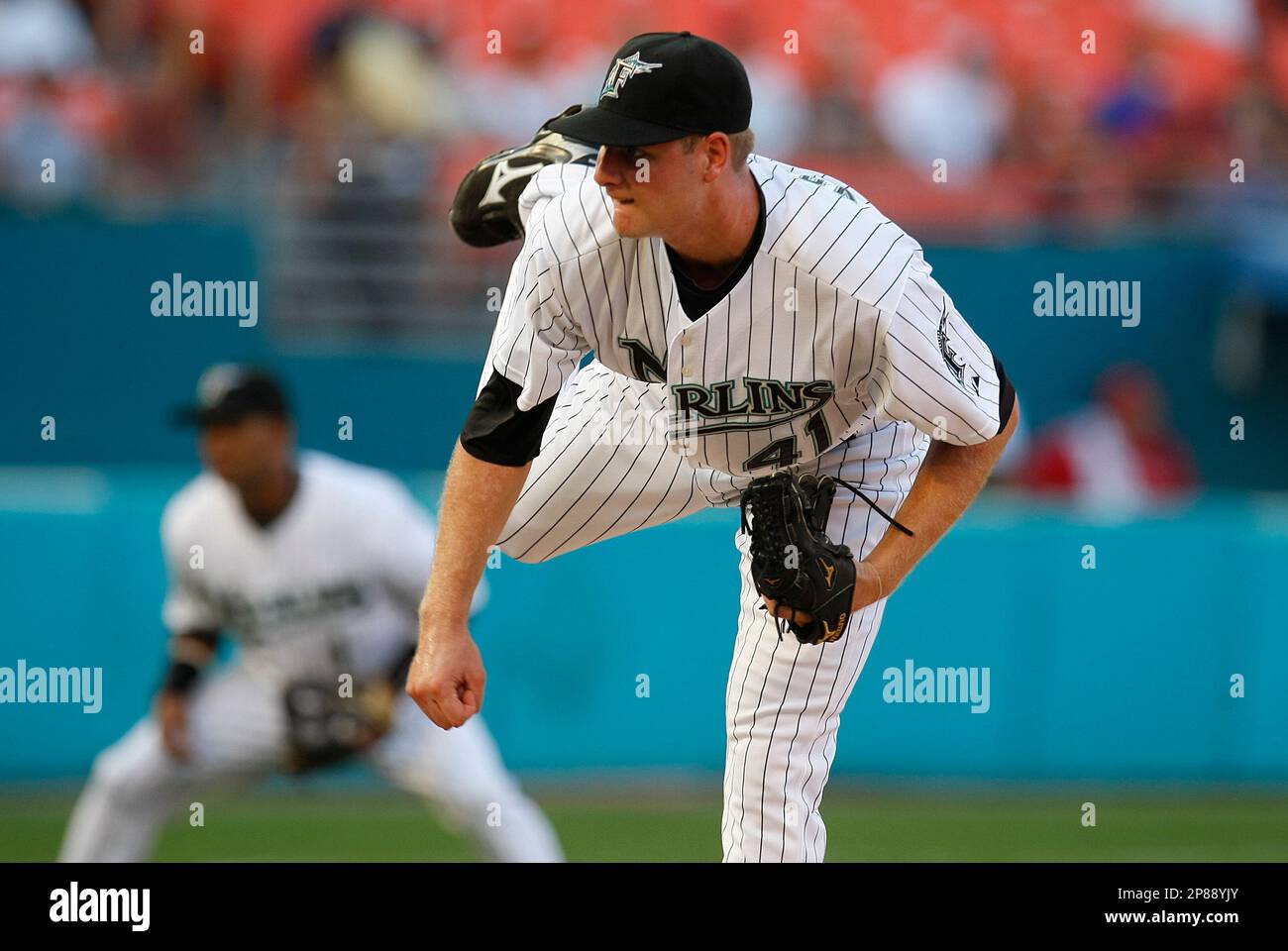 Florida Marlins' Chris Volstad pitches against the Philadelphia ...