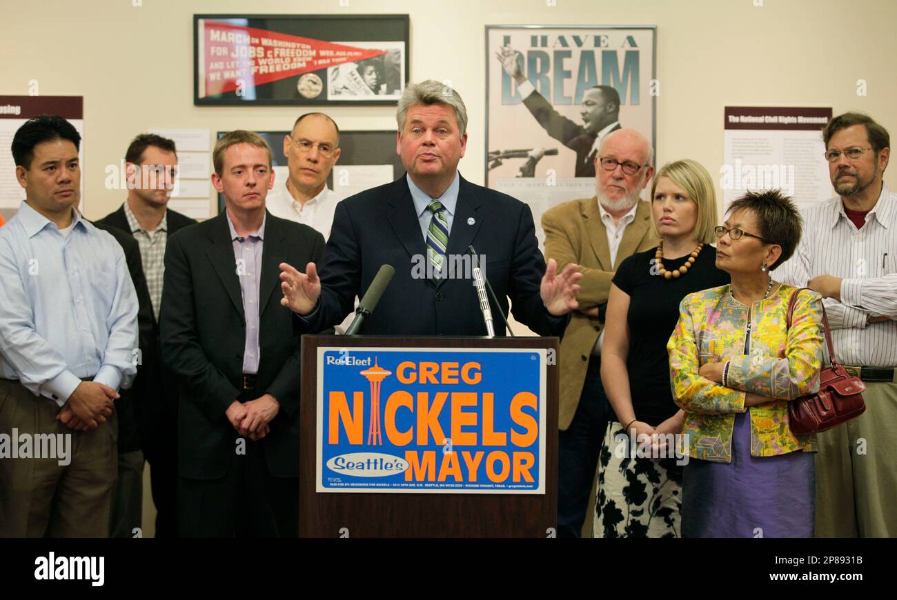 Seattle Mayor Greg Nickels outlines his plan for his re-election bid in ...