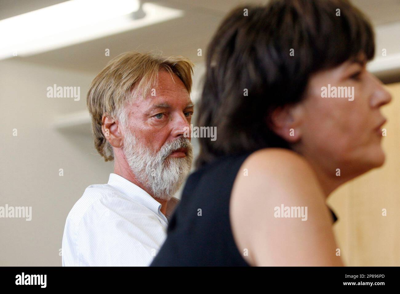 Werner Greiner, left, a Swiss citizen who had been held hostage in Mali since January 2009 ...