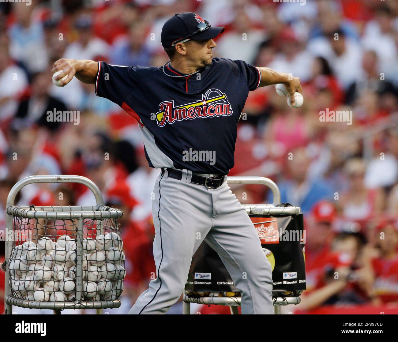 Detroit Tigers' pitcher Scott Pickens throws to American League's ...