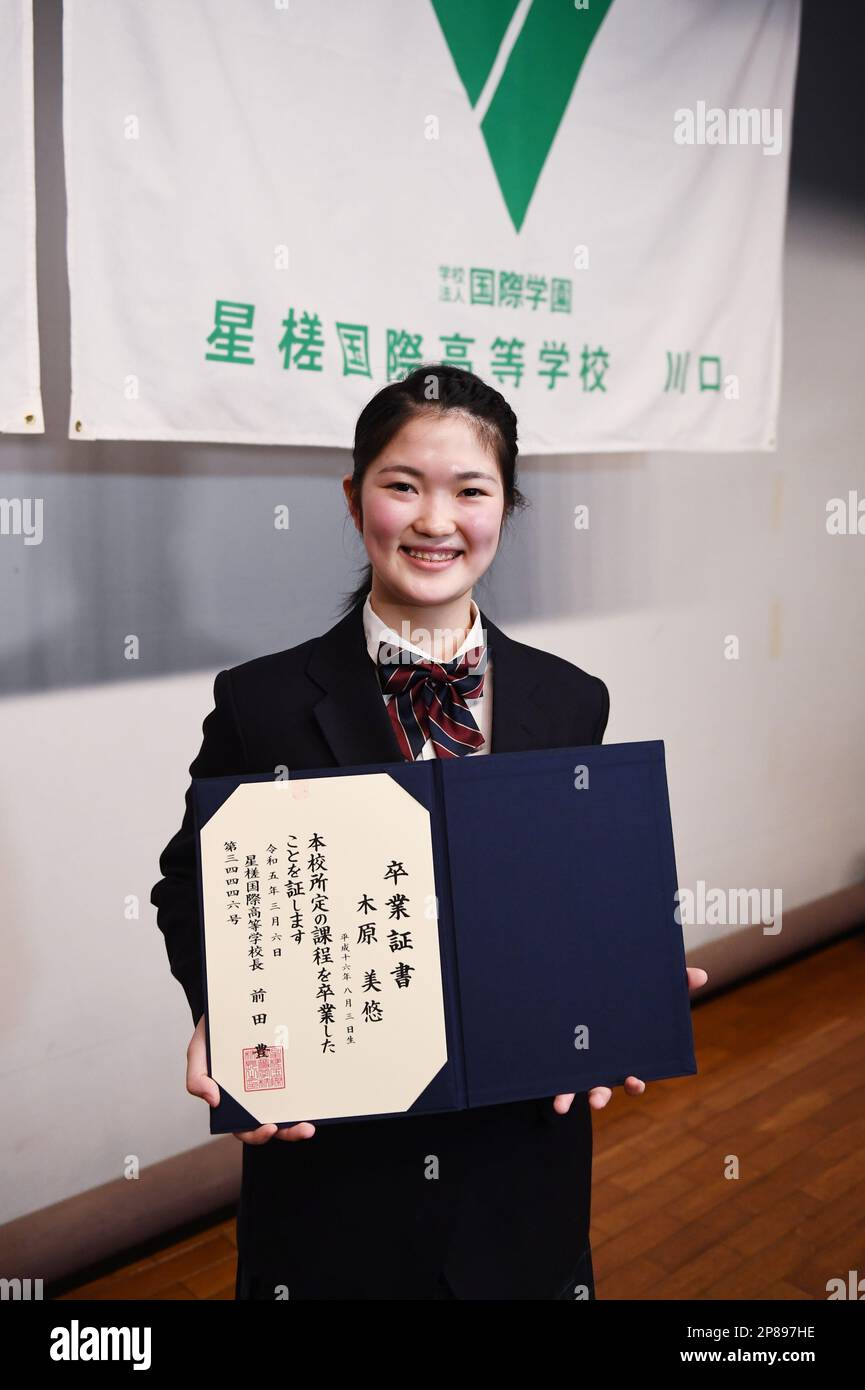 Japanese table tennis player Miyuu Kihara attends her graduation ...