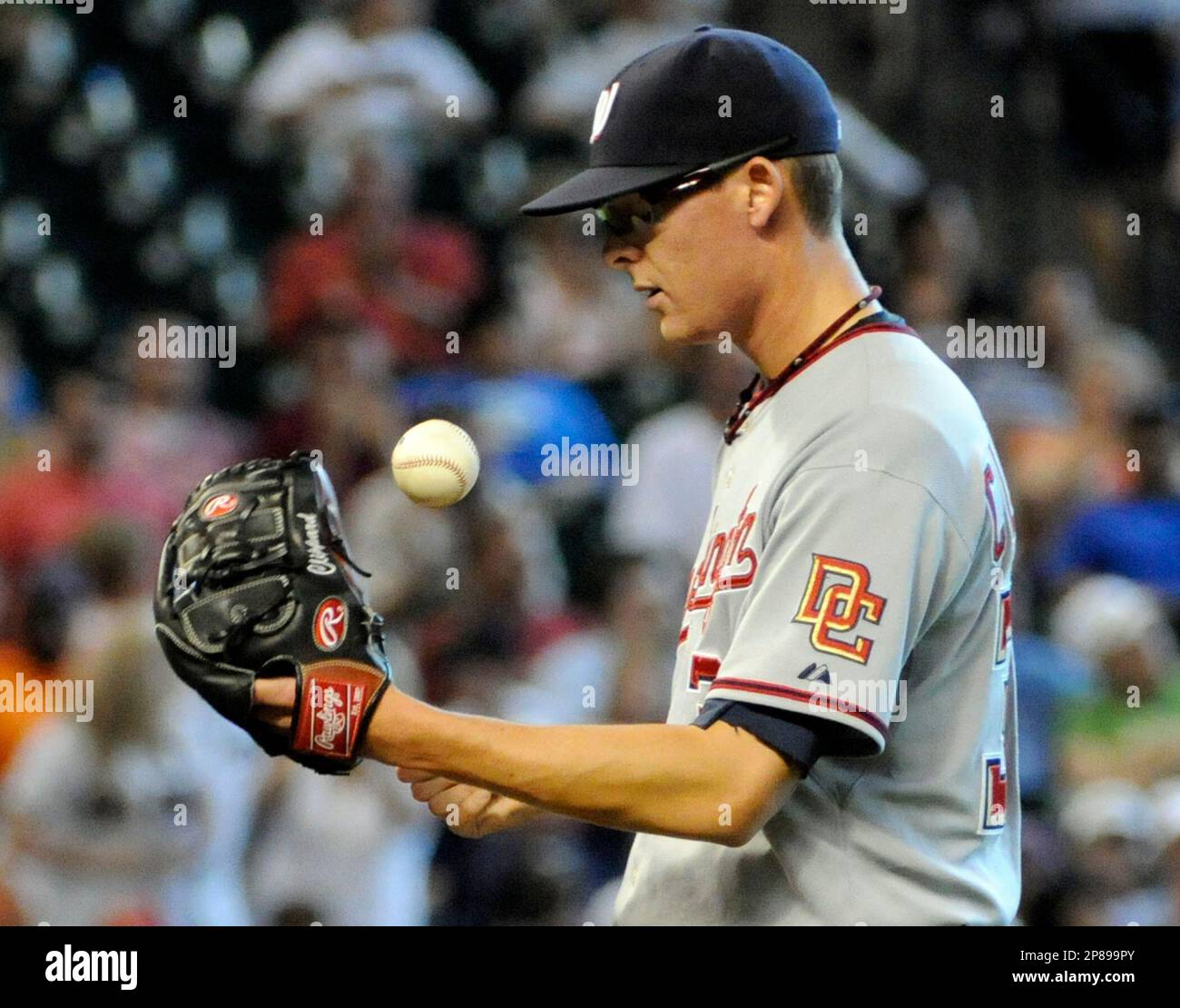 Washington Nationals reliever Tyler Clippard tosses the ball after ...