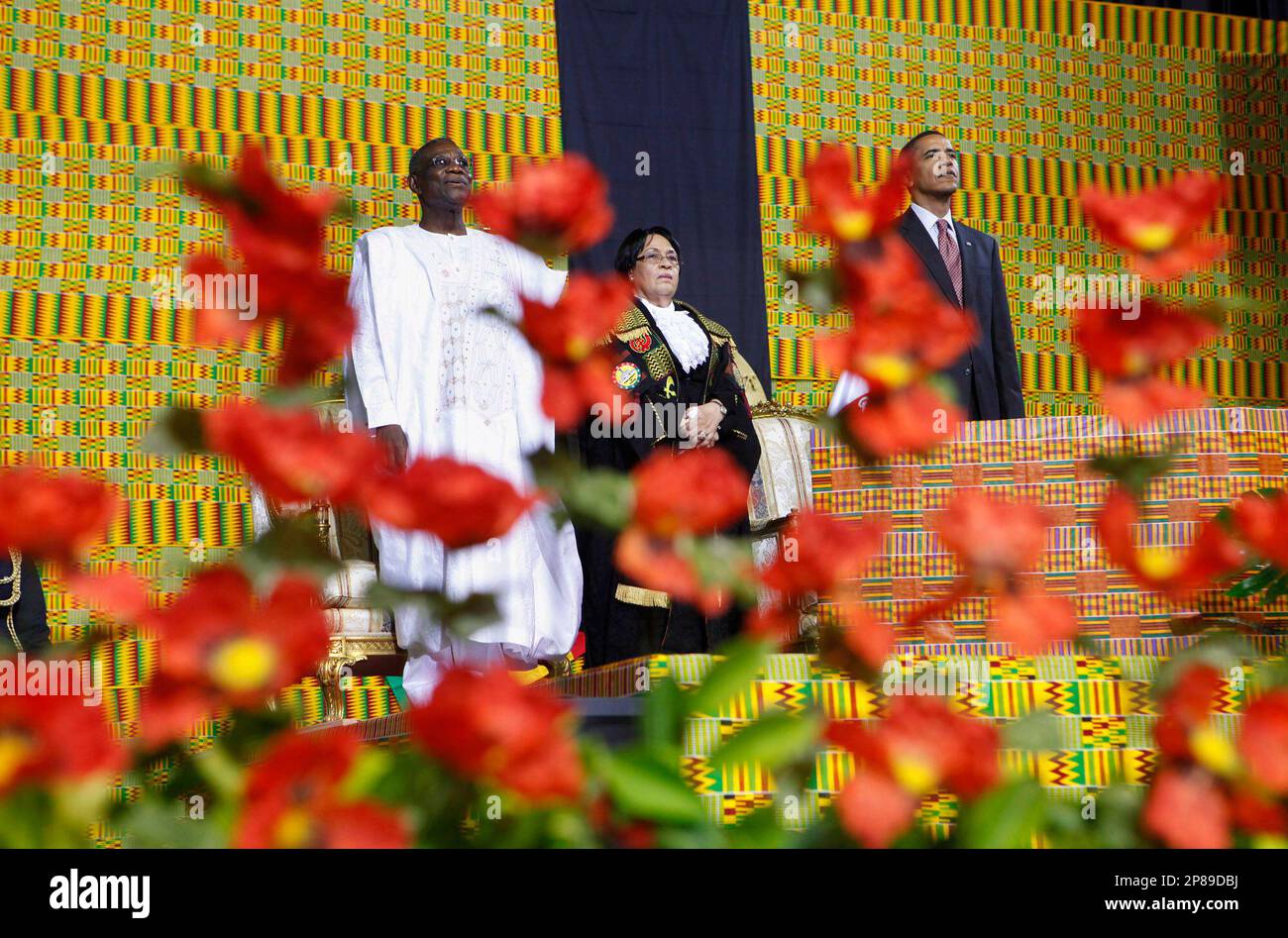 President Barack Obama, right, arrives to speak to the Parliament of ...