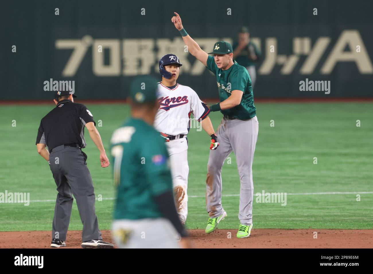 Tokyo, Japan. 9th Mar, 2023. (L to R) Baekho Kang (KOR), Logan Wade ...