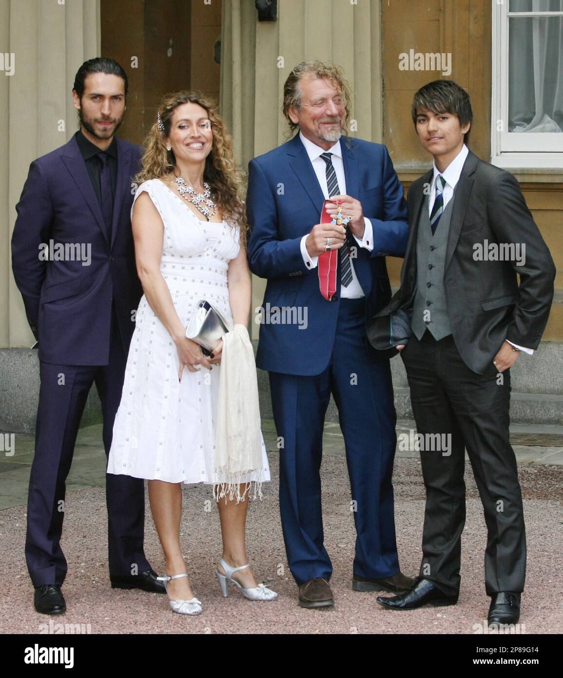 Former Led Zeppelin frontman Robert Plant with his son Logan, left ...