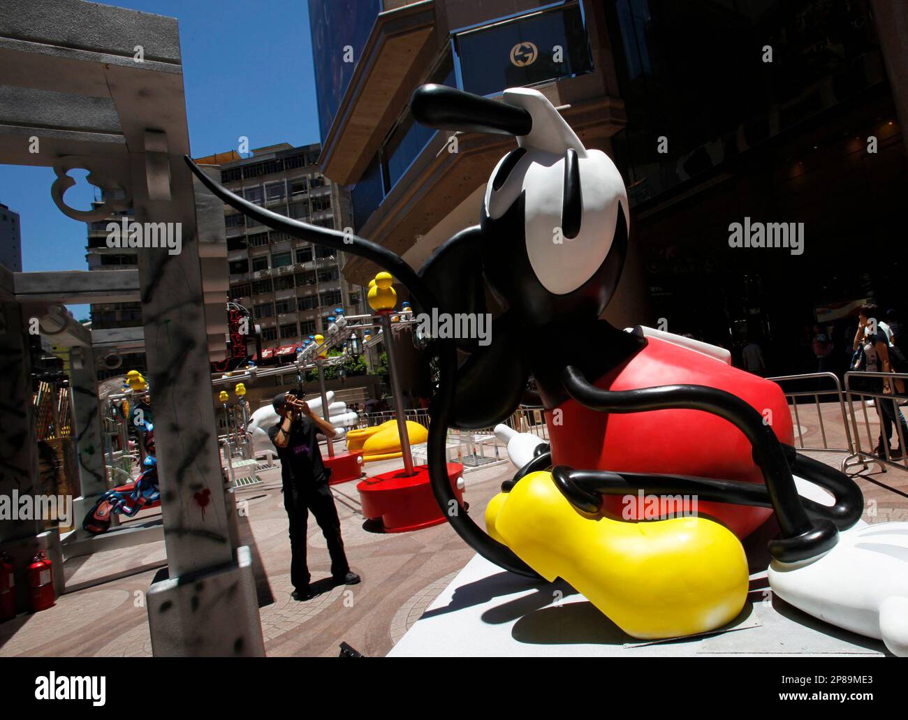 A Mickey Mouse figurine created by Japanese artist Suiko is displayed ...