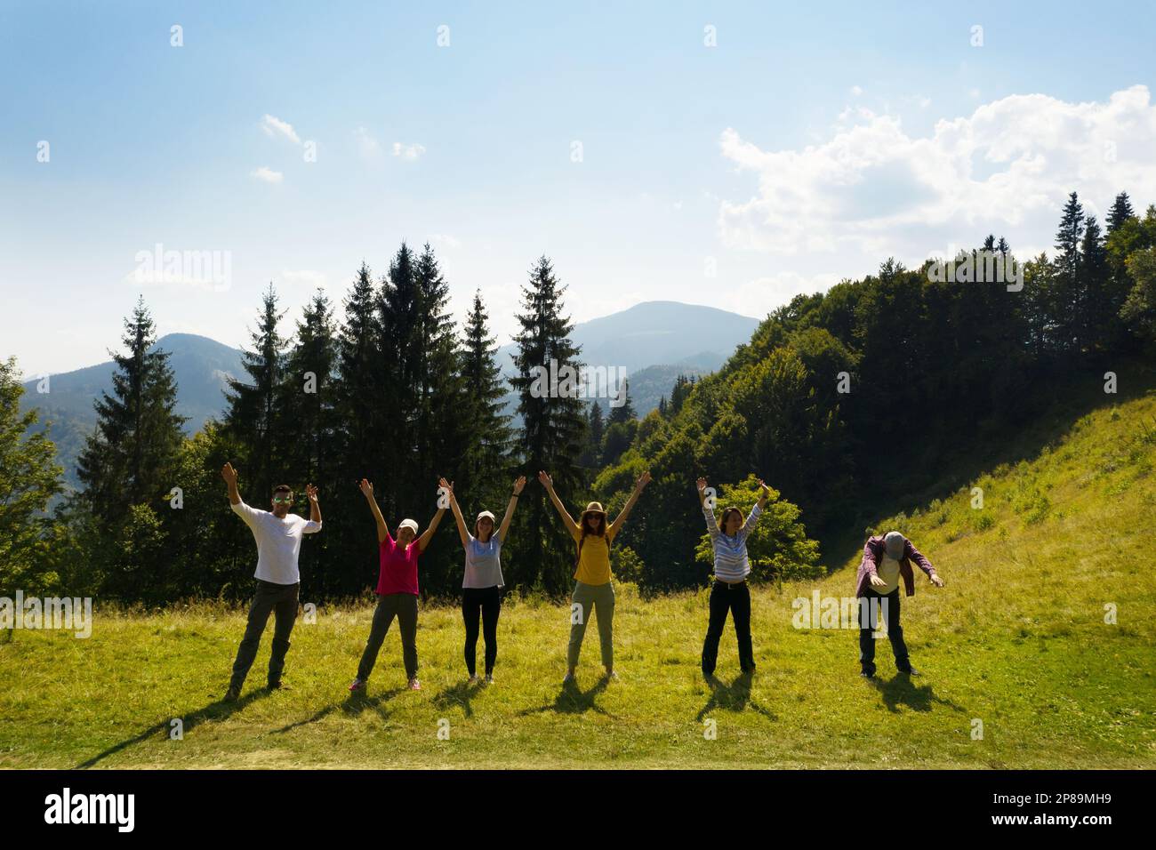 Drone group young tourists on hi-res stock photography and images - Alamy
