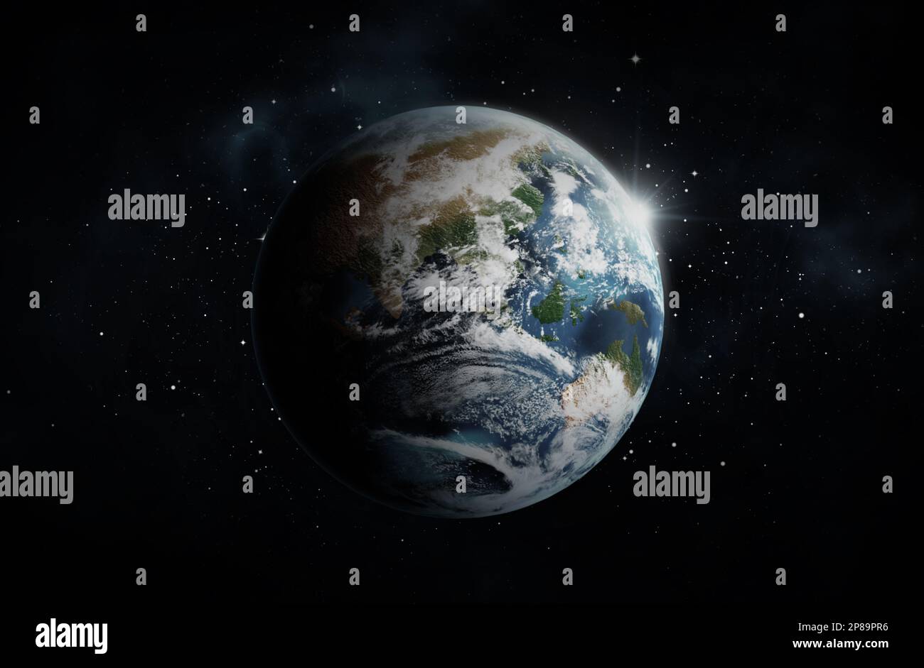 View of Earth in open space, illustration Stock Photo - Alamy