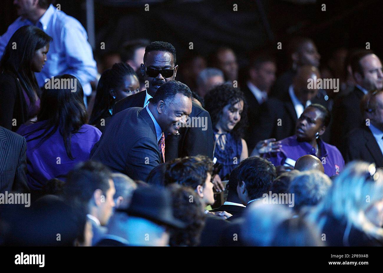 The Reverend Jesse Jackson arrives at the Michael Jackson memorial at ...
