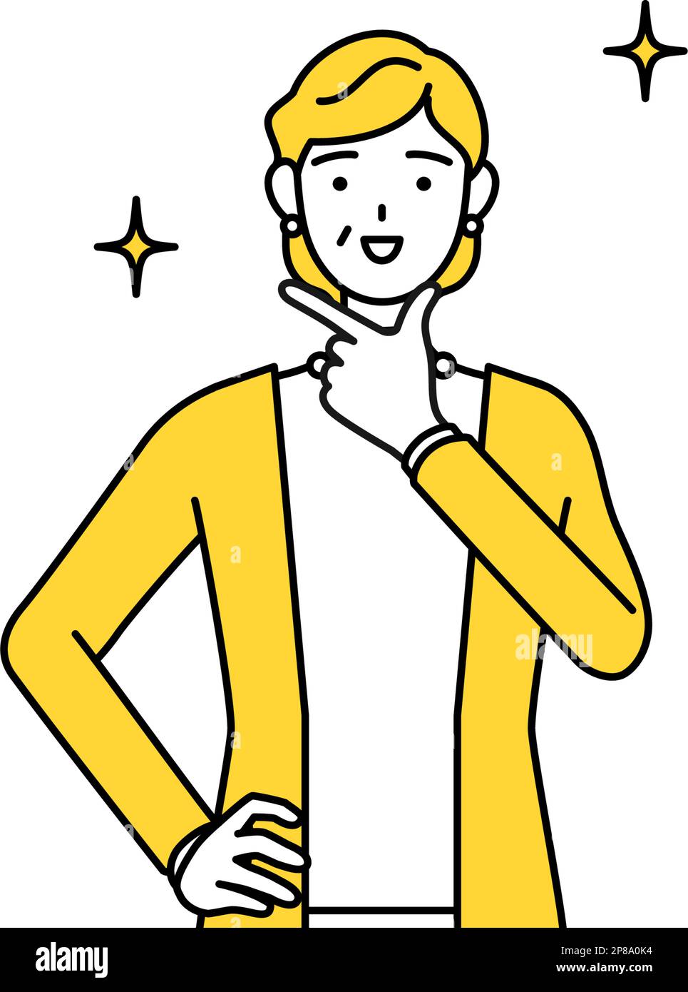 Middle aged woman looking confident Stock Vector Images - Alamy