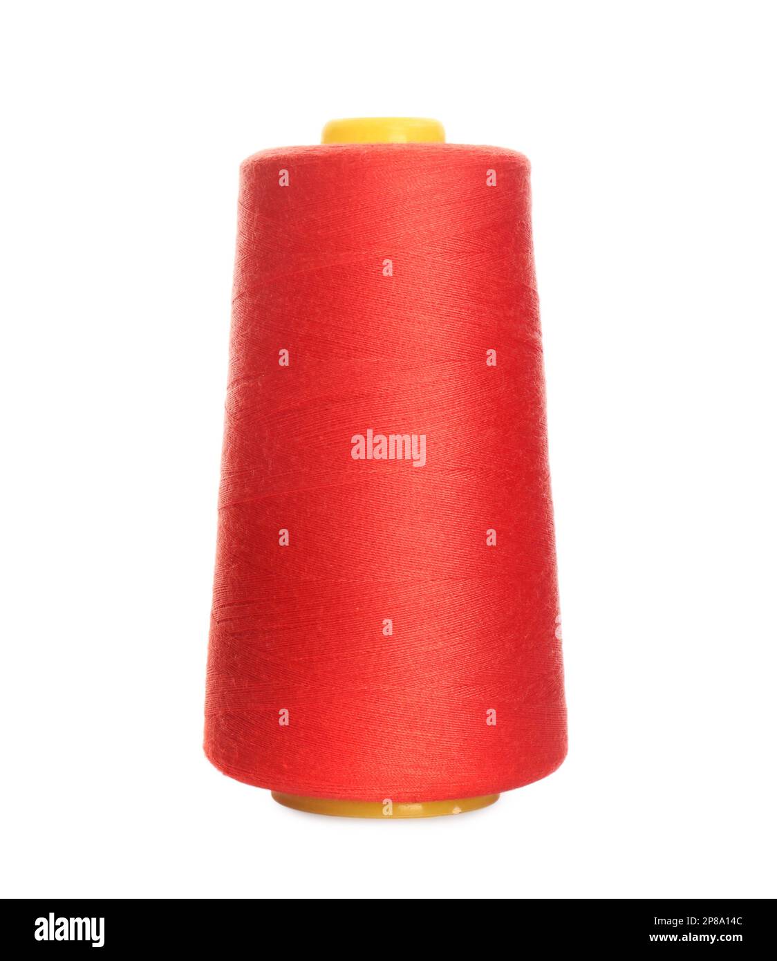 Spool of red sewing thread isolated on white Stock Photo - Alamy