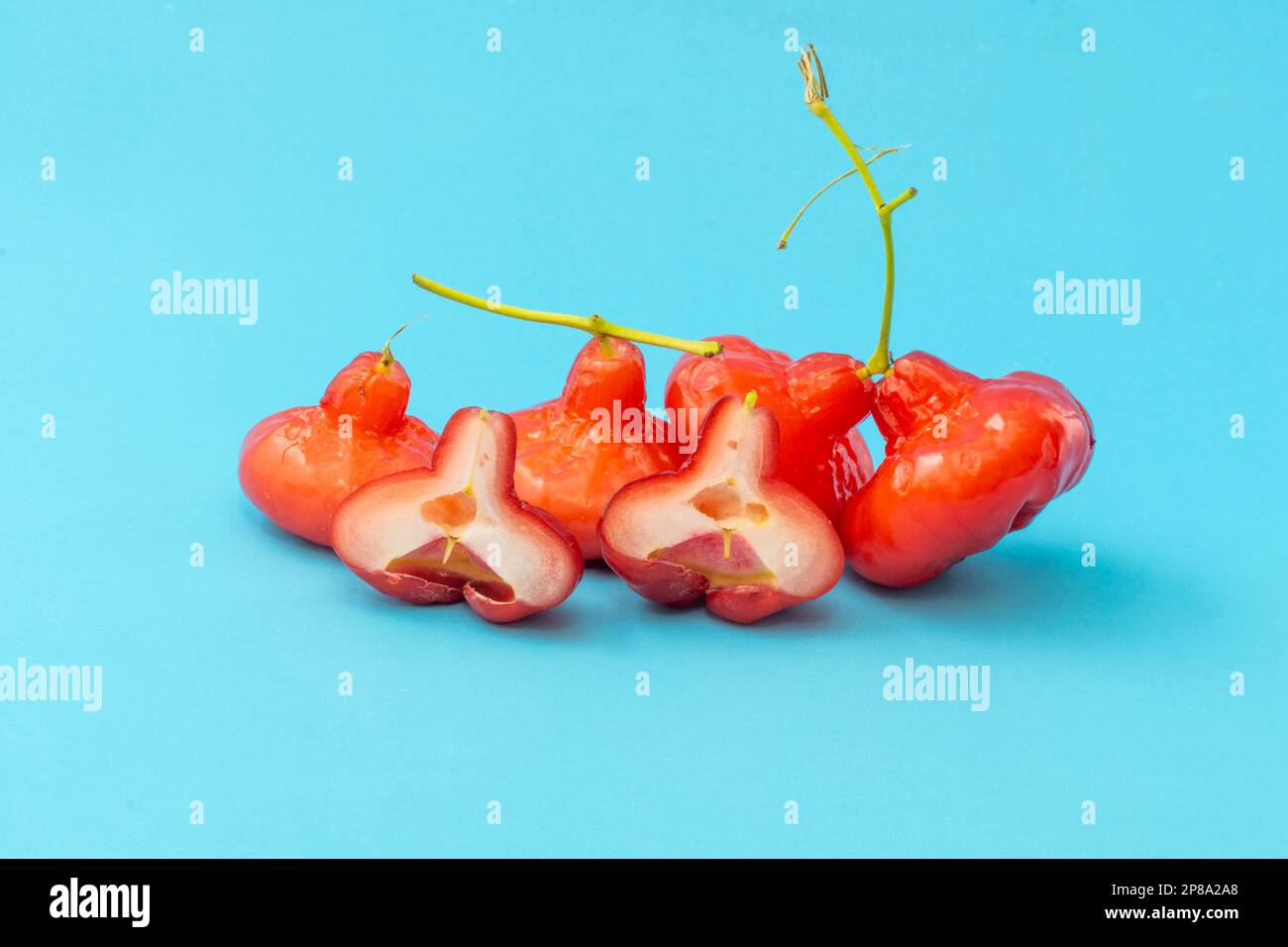 Diet organic red Water guava syzygium aqueum, Rose Apple and a blue ...