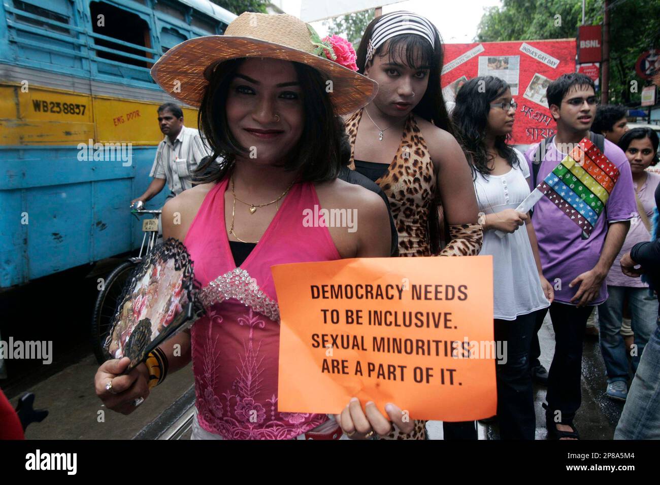 Gay rights activists participate in the Rainbow Pride Walk to ...