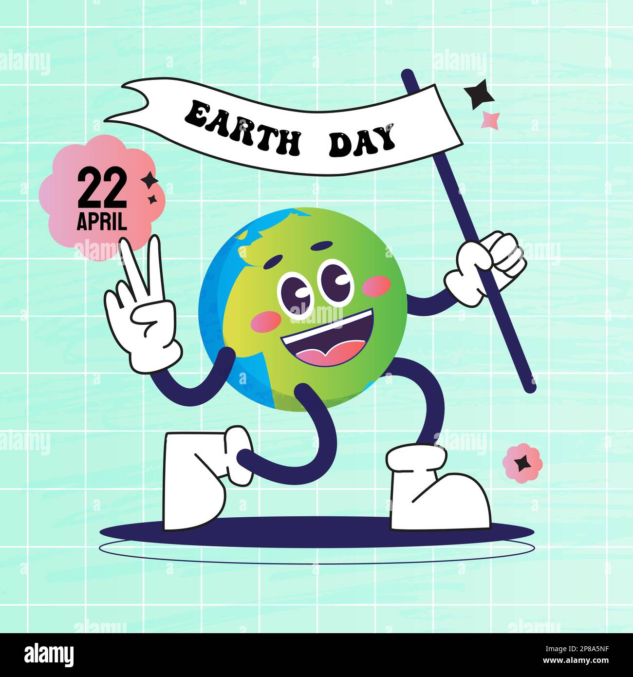 International Earth Day. Cartoon cute smile earth planet character ...
