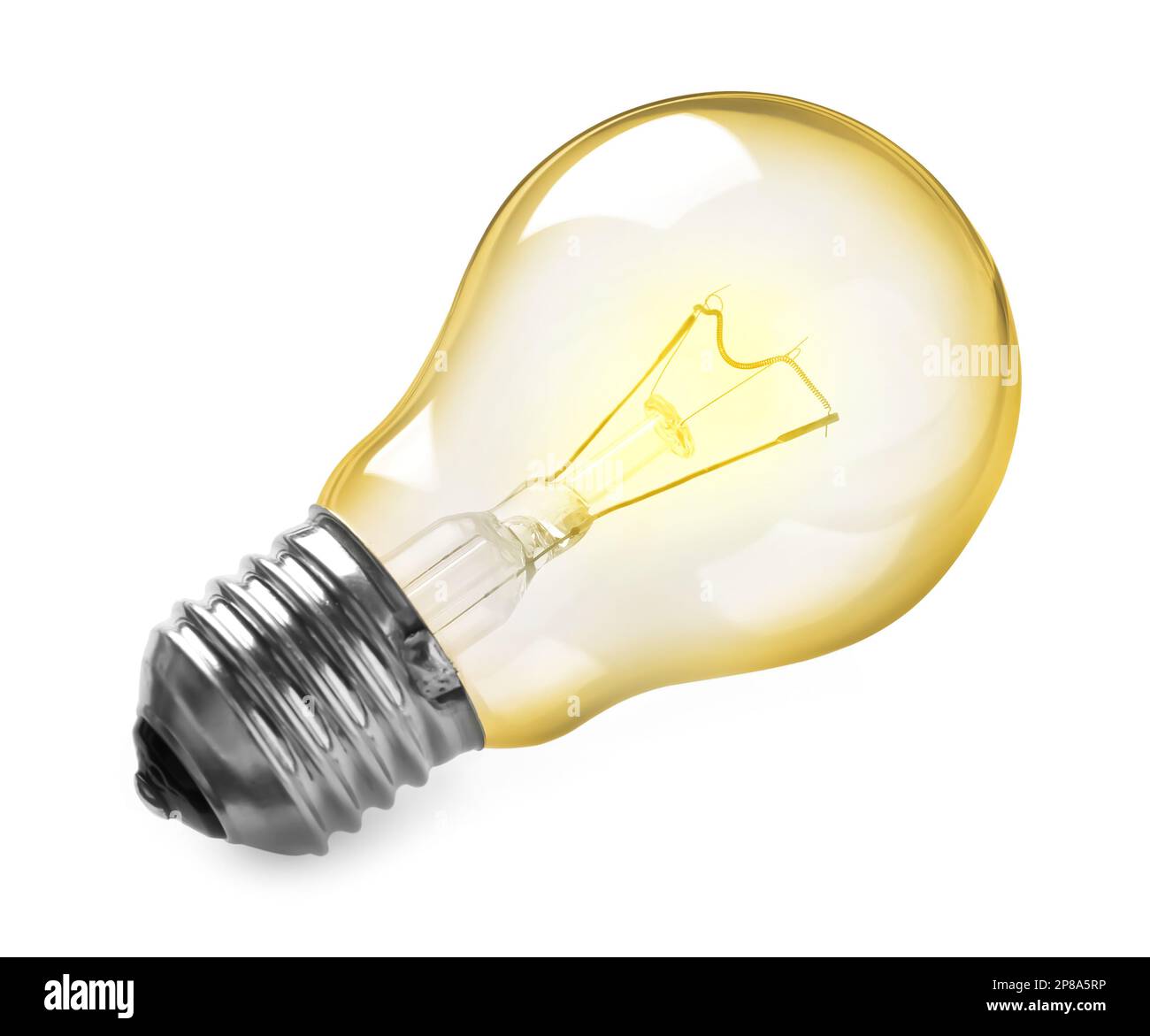 Modern glowing lamp bulb on white background Stock Photo - Alamy