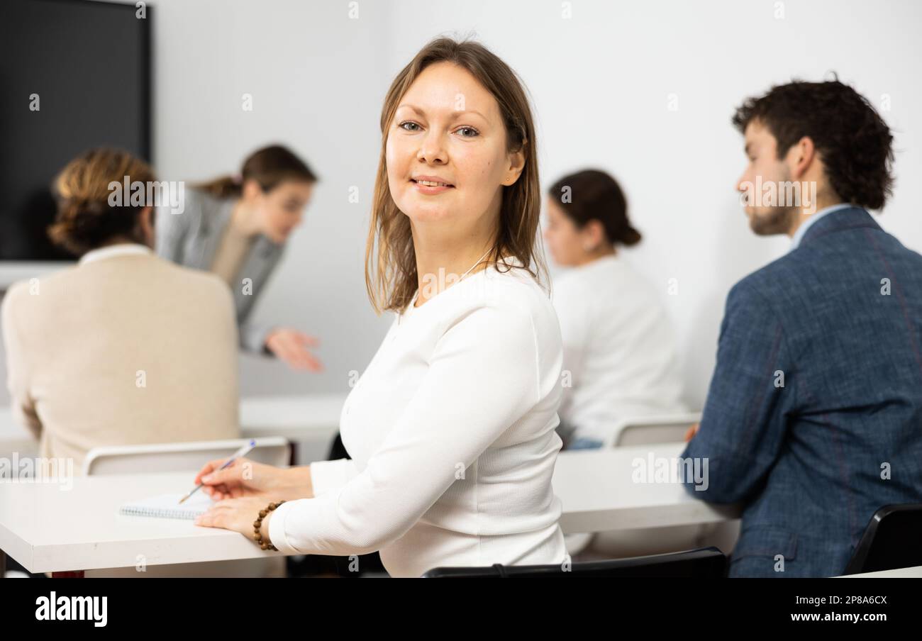 Student attending seminar auditorium hi-res stock photography and ...