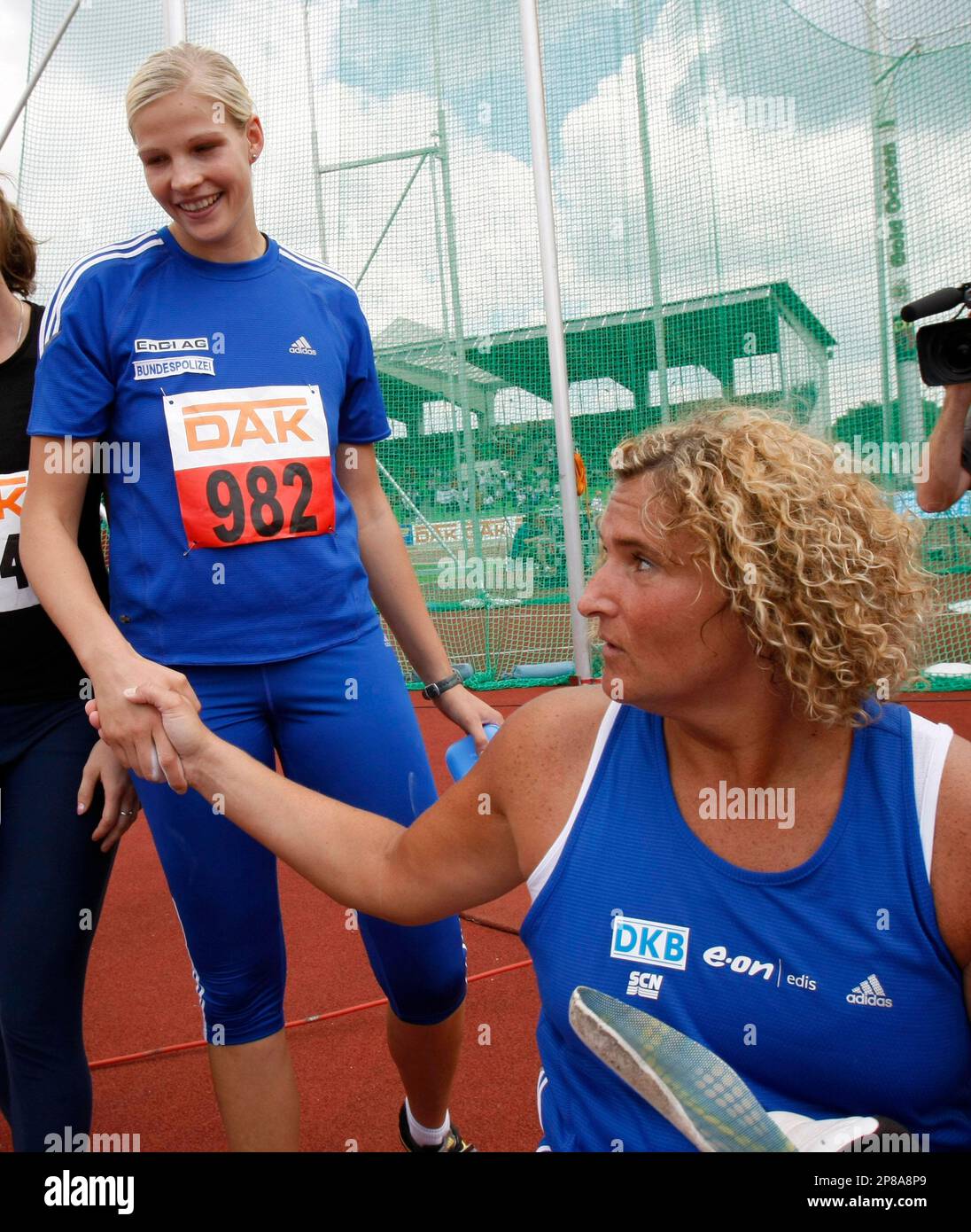 German Franka Dietzsch, three times discus world champion, right ...