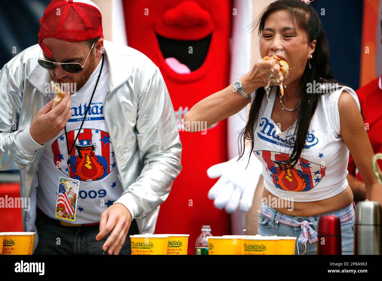 Eric "Badlands" Brooker, 40, left, and Juliet Lee, 43, two of the three ...