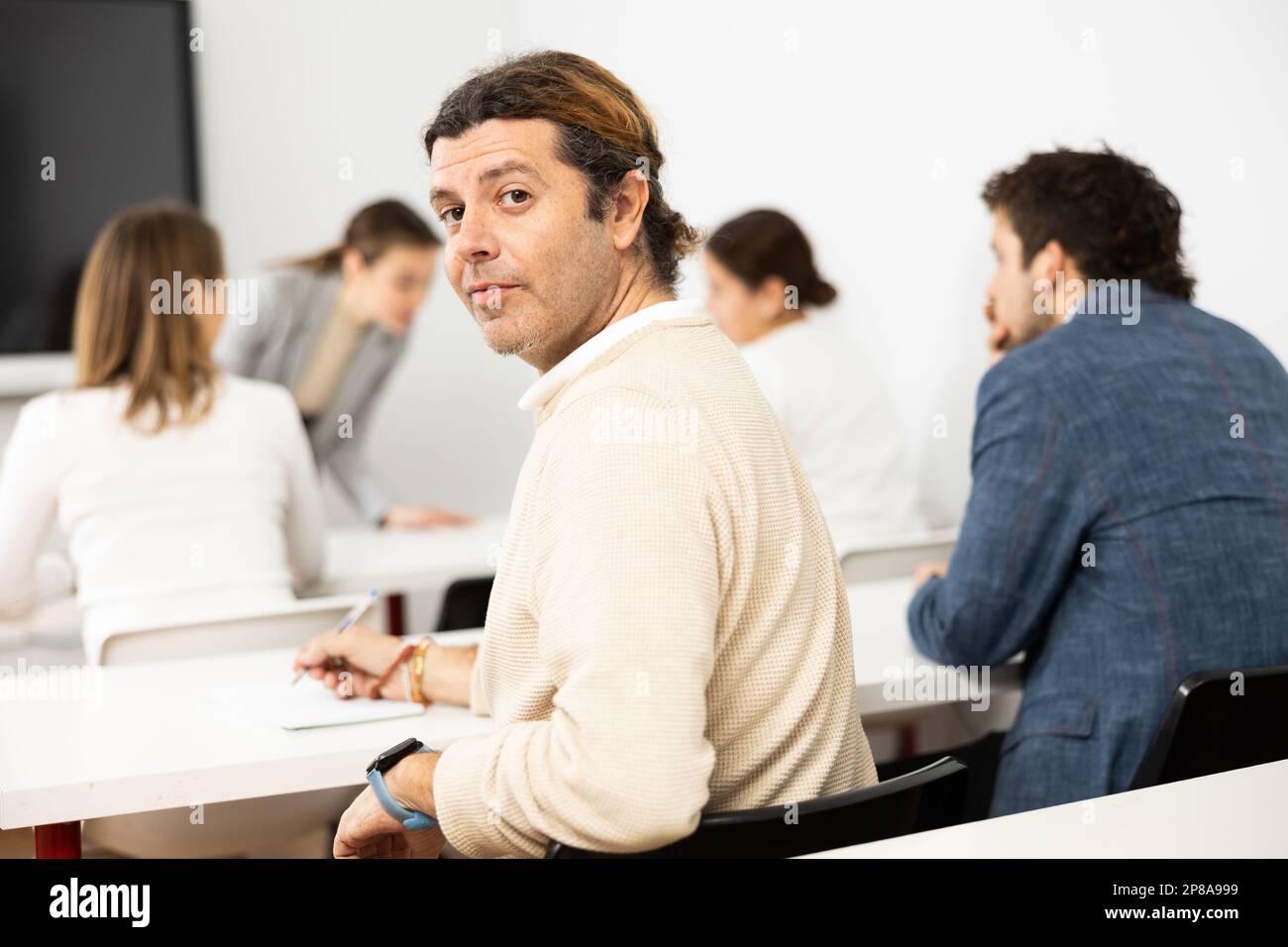 Student attending seminar auditorium hi-res stock photography and ...