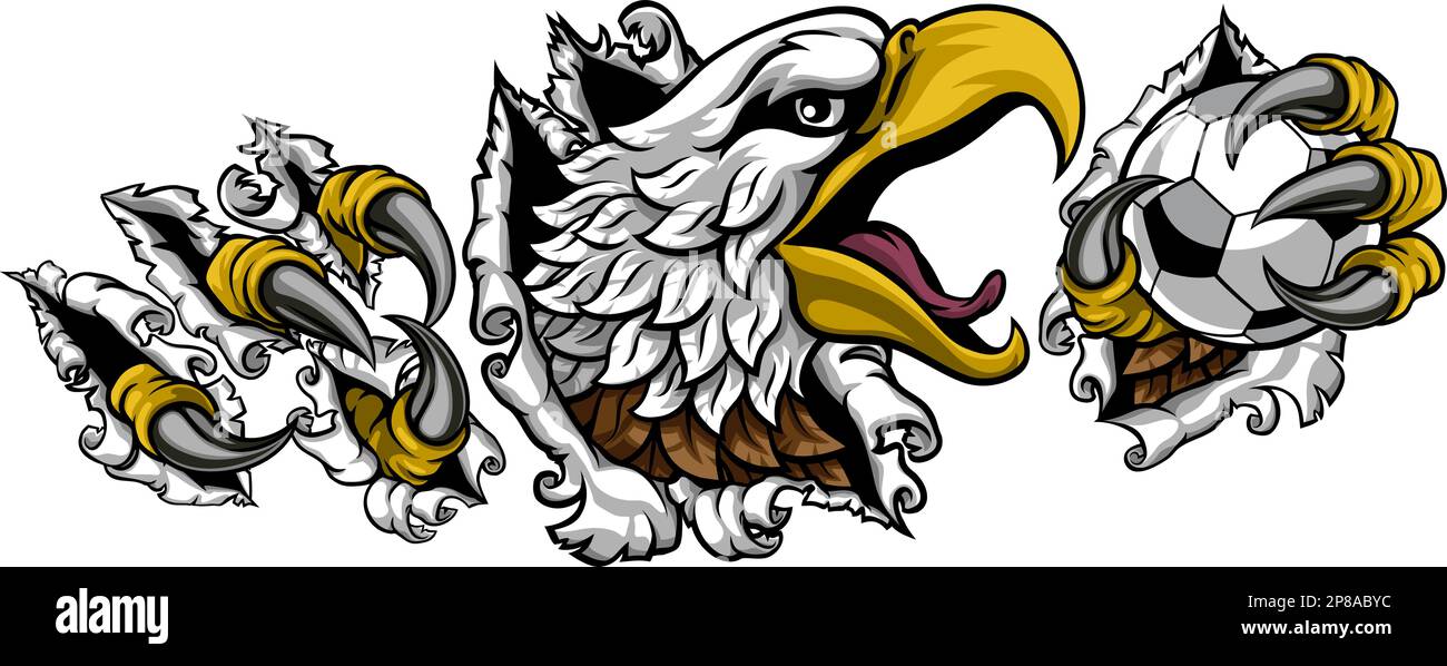 Bald Eagle Hawk Ripping Soccer Football Mascot Stock Vector Image & Art ...