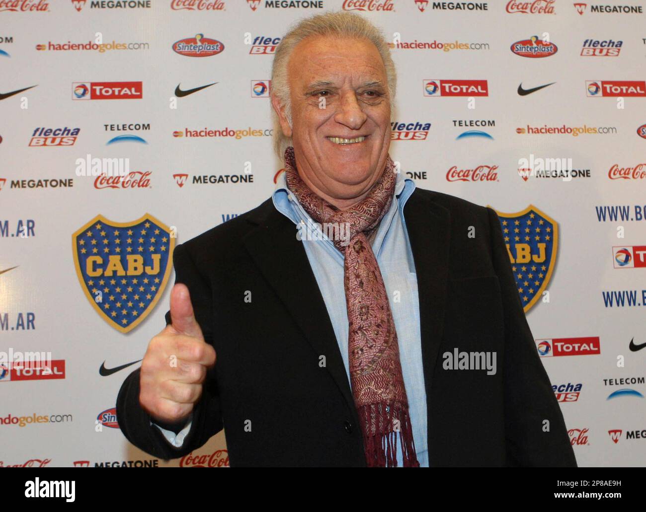 Alfio Basile gives a thumbs-up during his presentation as new head ...