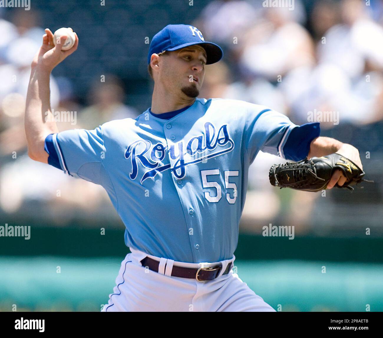 Kansas City Royals starting pitcher Gil Meche throws in the first ...