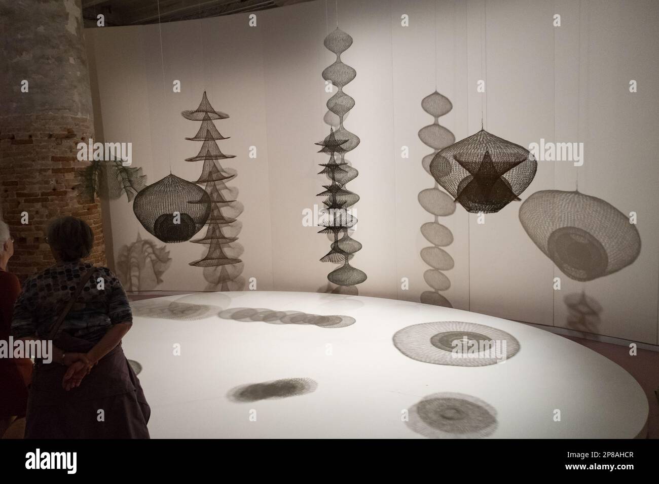 A general view of the wire sculptures by artist Ruth Asawa at then ...