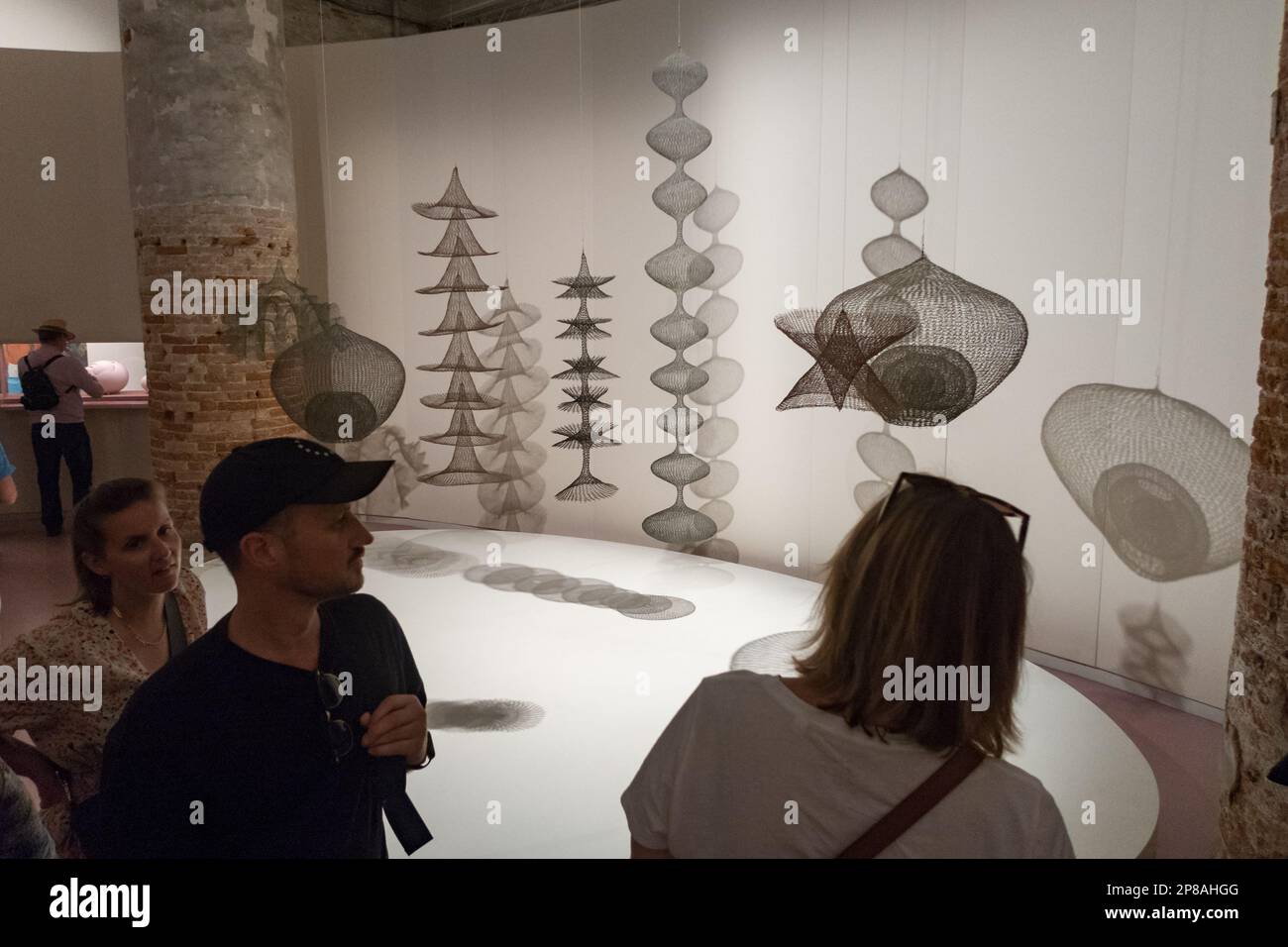 A general view of the wire sculptures by artist Ruth Asawa at then ...