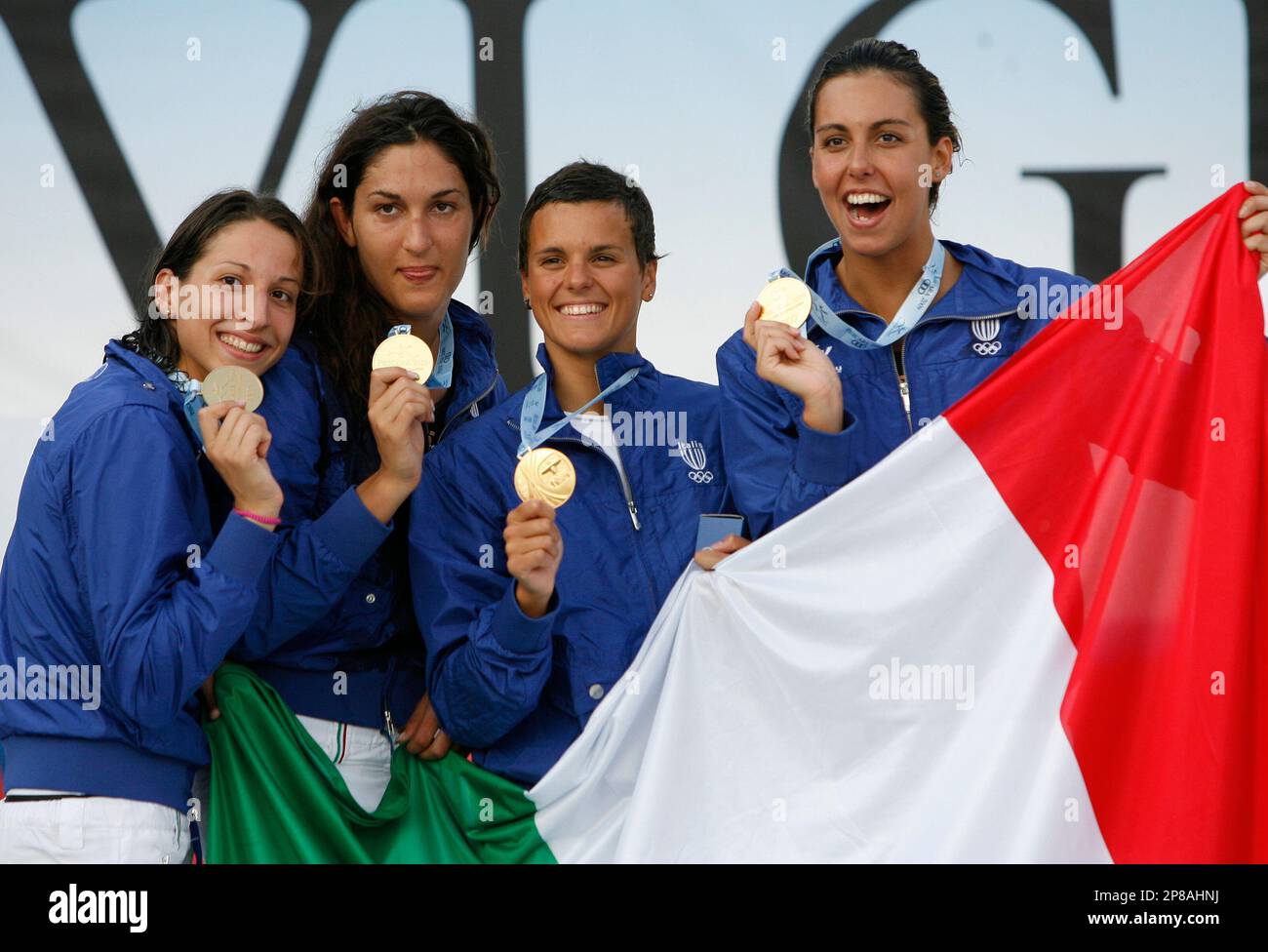 From left Italian team swimmers Alice Carpanese, Flavia Zoccari, Erica ...