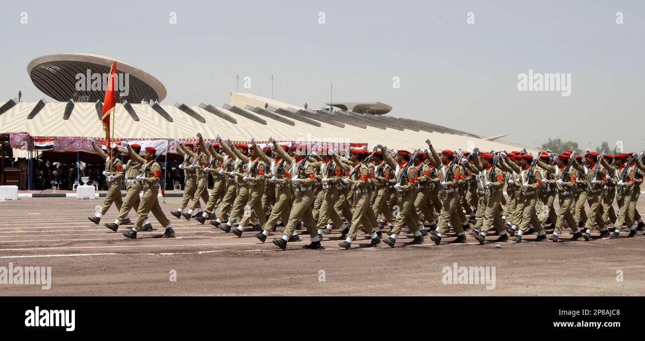 Iraqi Army and police parade in Baghdad, Iraq, Tuesday, June 30, 2009 ...