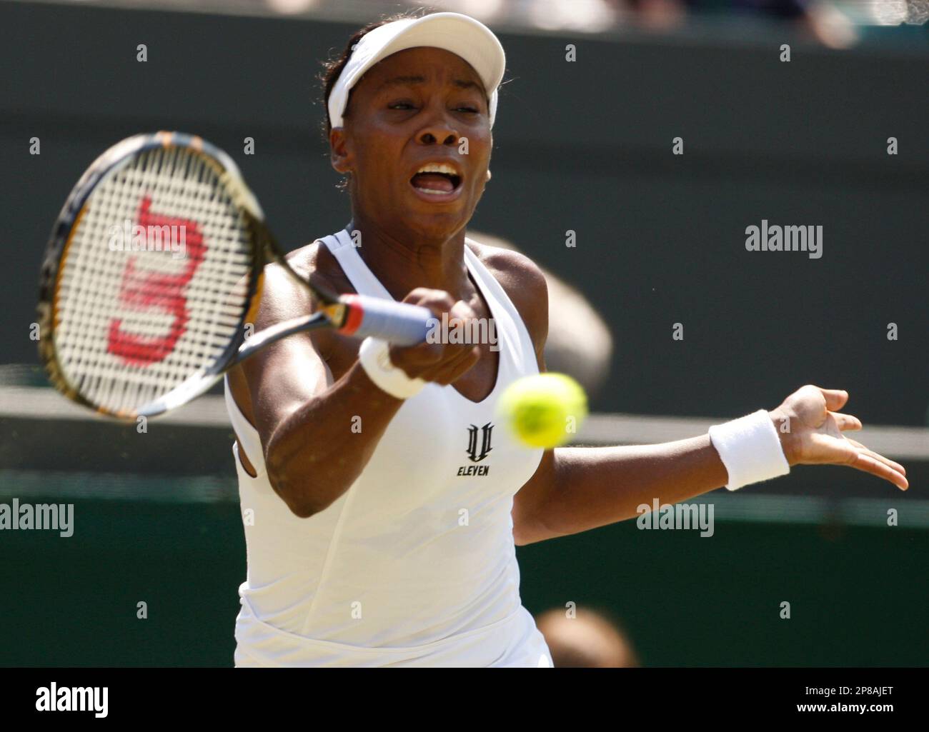 Venus Williams of U.S. plays a return to Agnieszka Radwanska of Poland ...